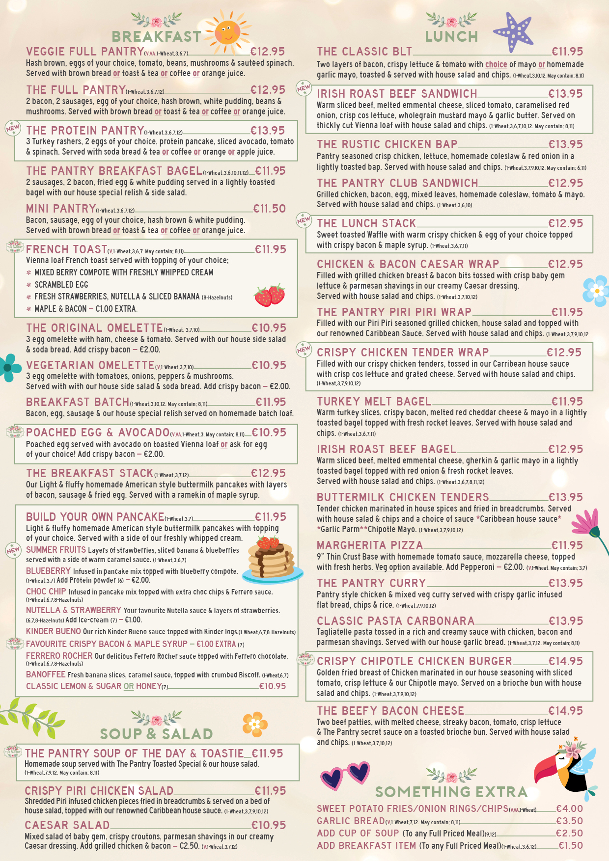 The Pantry Cafe Restaurant Menu The Pantry Official